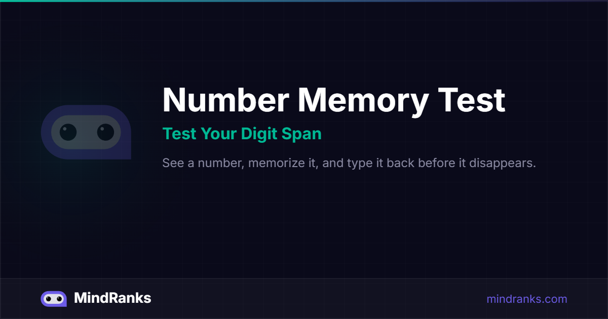 Number Memory Test - Test Your Digit Span | MindRanks